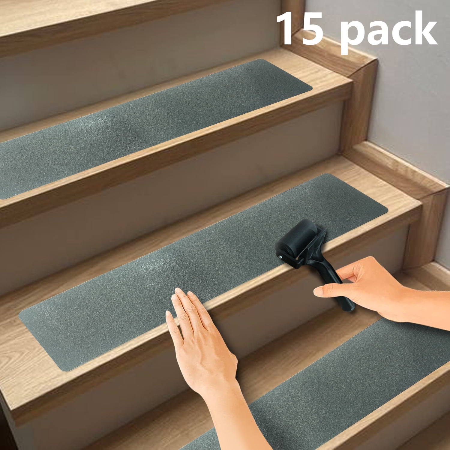 15 Pack Non-Slip Outdoor Stair Treads - 6" x 24"Grip Tape Adhesive ...