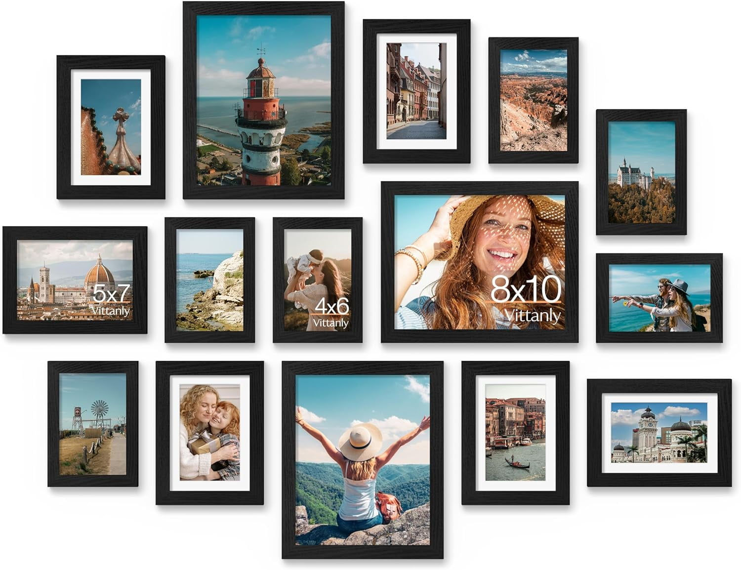 15 Pack Picture Frames Collage Wall Decor for Mounting or Tabletop ...