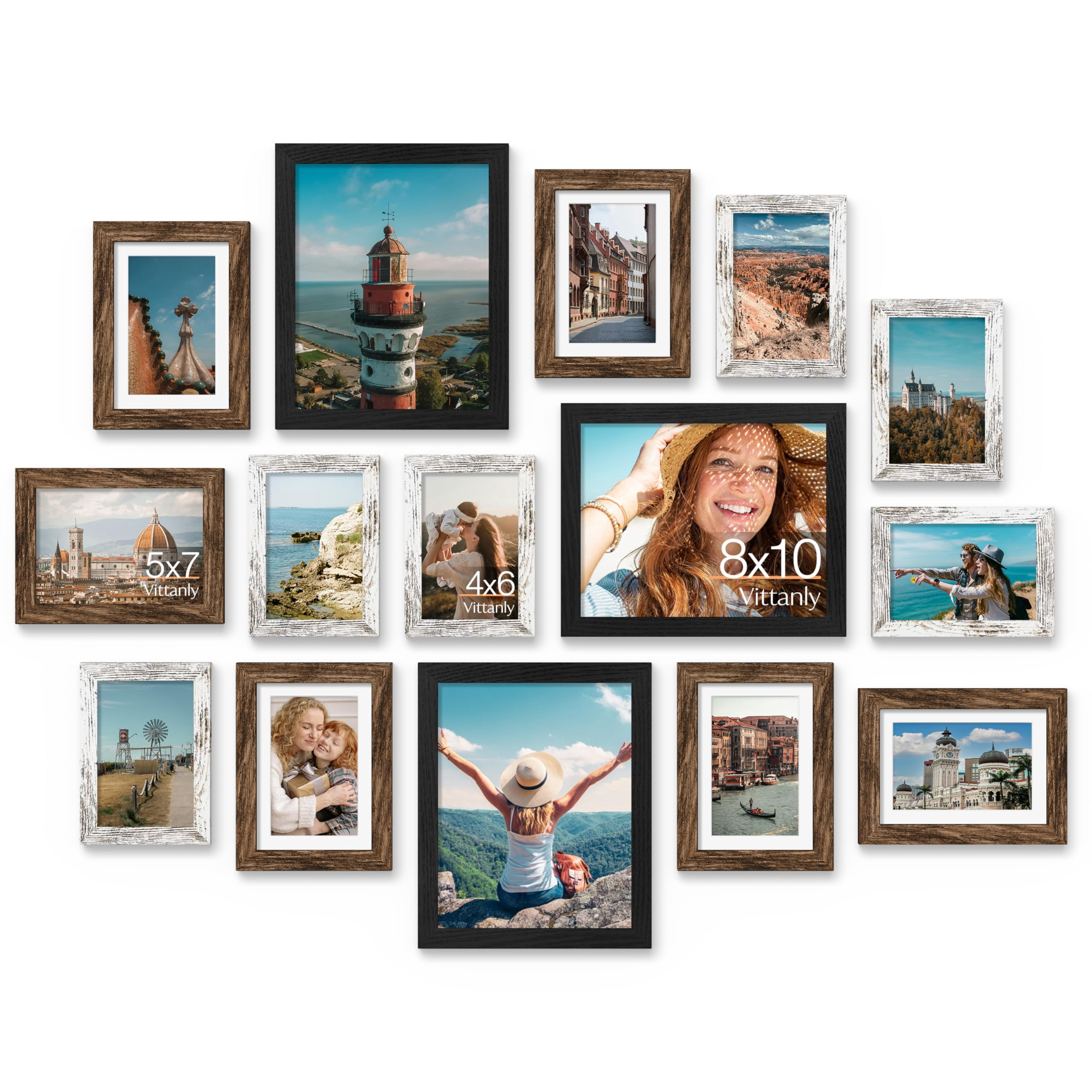 15 Pack Picture Frames Collage Wall Decor for Mounting or Tabletop ...