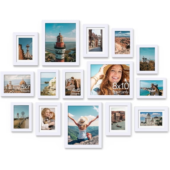 15 Pack Picture Frames Collage Wall Decor for Mounting or Tabletop ...