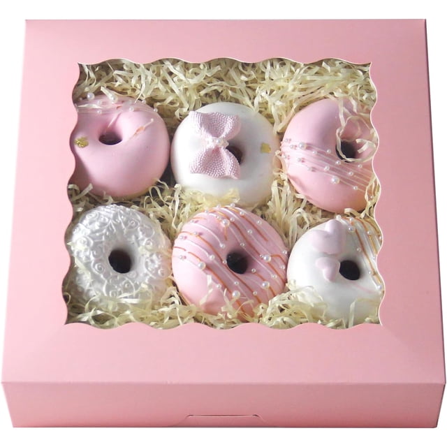15-Pack Pink Bakery Boxes with Windows: Ideal for Weddings, Birthdays ...