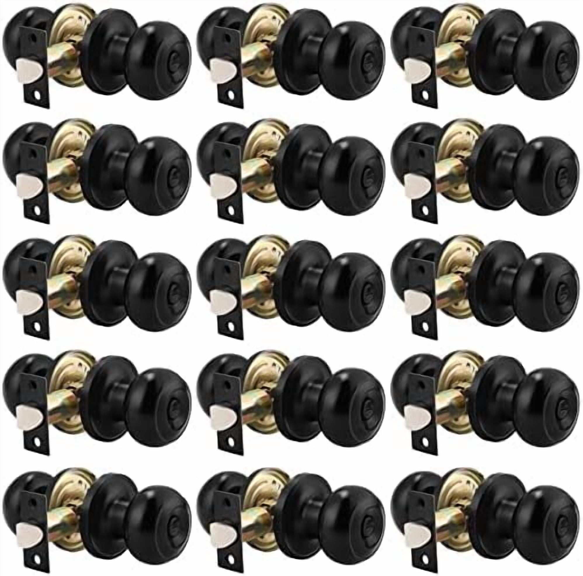 (15 Pack Round Privacy Door Knob (Thumb Turn Lock on The Inside ...