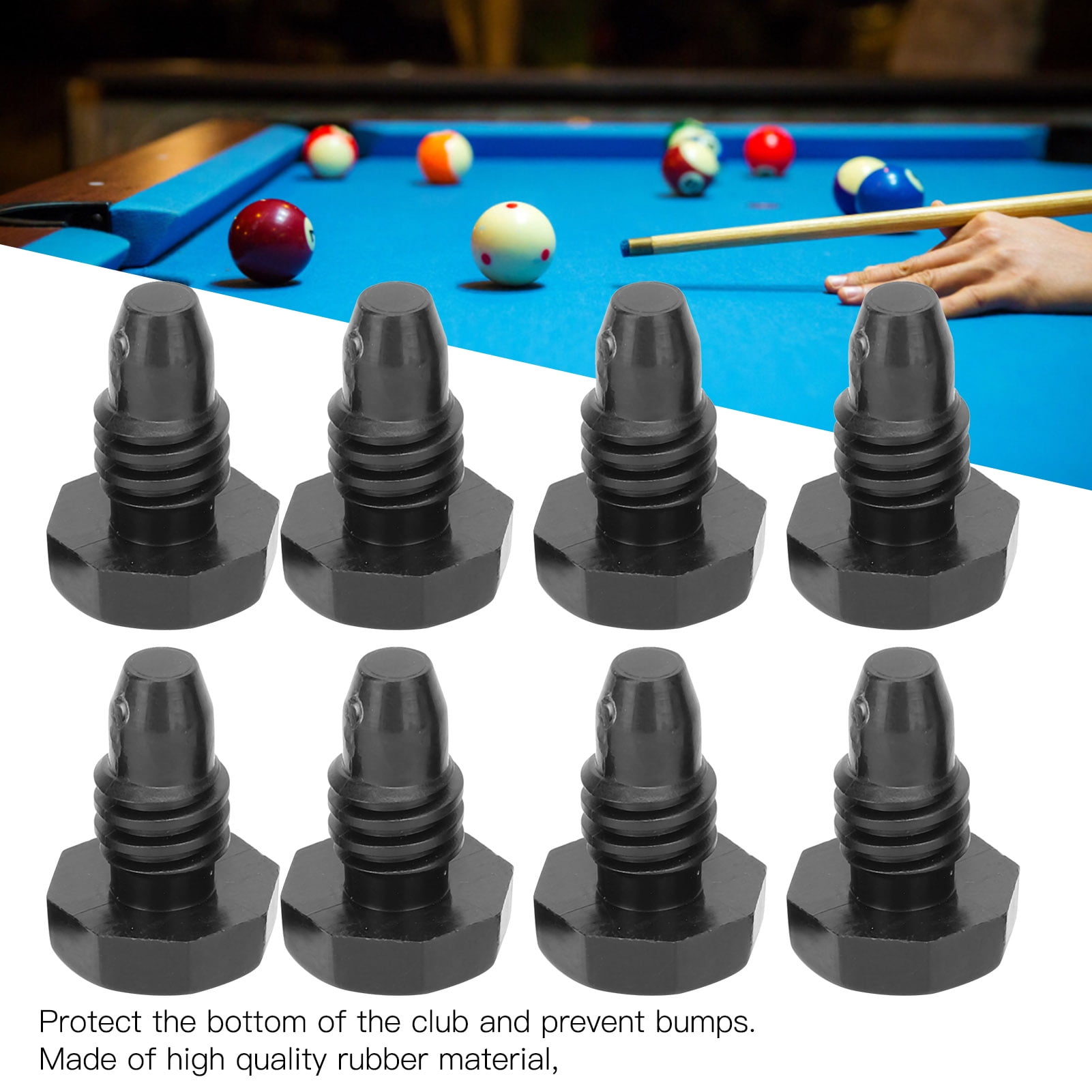 15-Pack Rubber Billiard Cue Tip Bottom Covers - Durable Pool Stick End ...