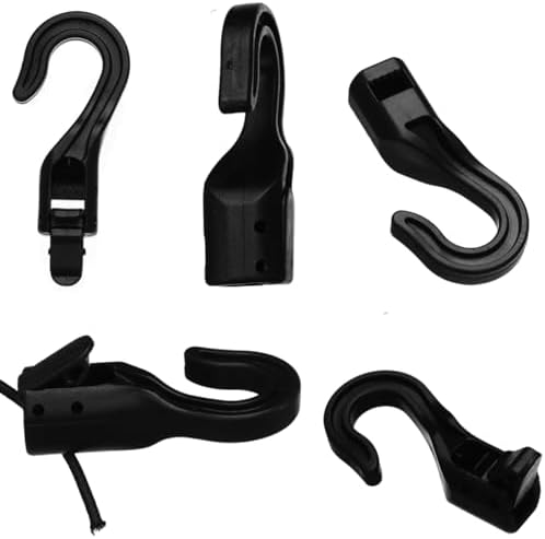 15 Pack Shock Cord Hooks Terminal End with Quick Securing Snap Lock for ...