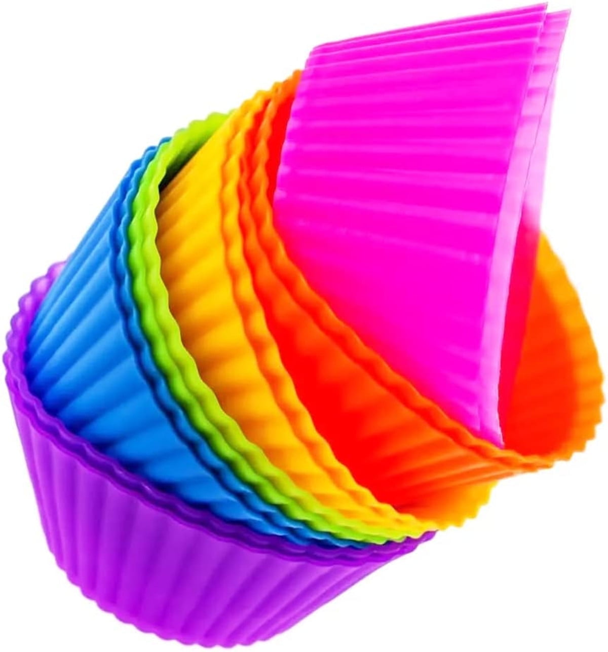 15 Pack Silicone Baking Cups Reusable Muffin Liners Non-Stick Cup Cake ...