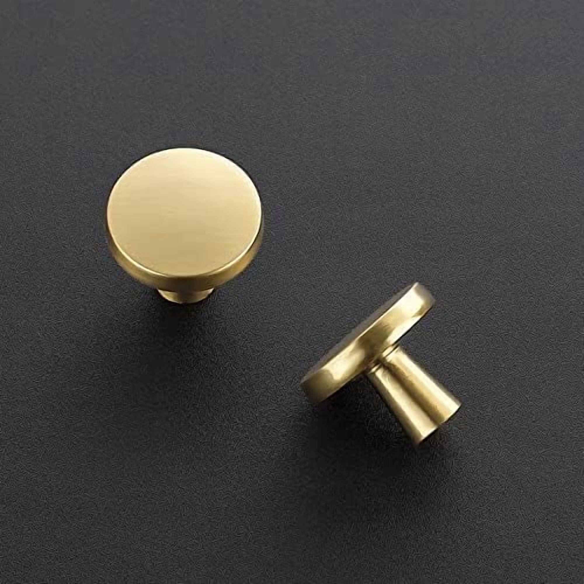 15 Pack Solid Knobs Kitchen Cabinet Round Pulls Dresser Handles Gold ...