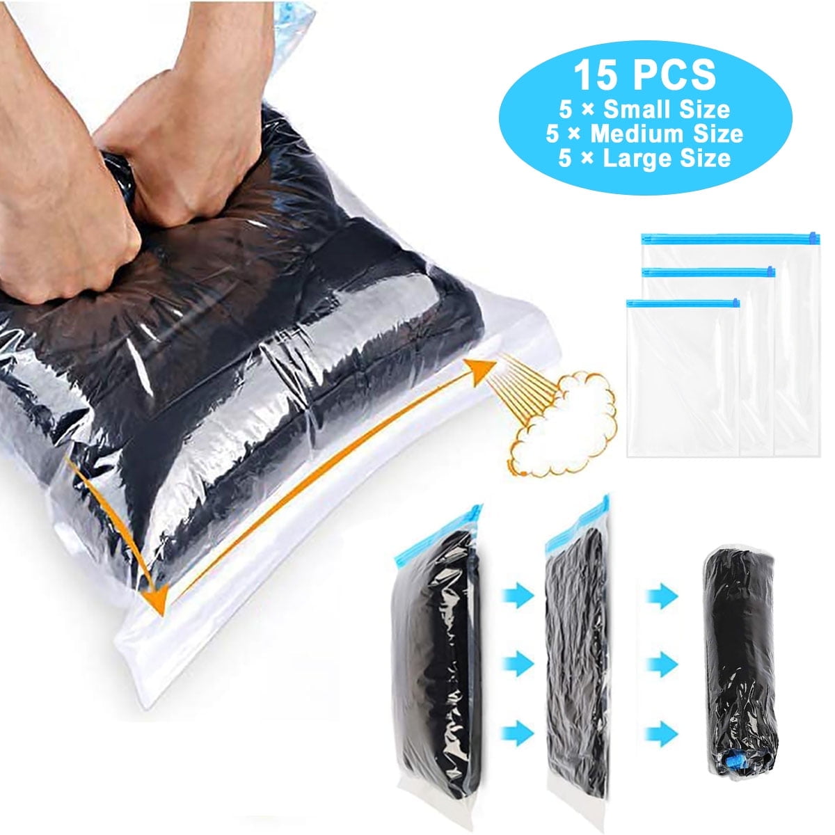 15 Pack Space Saver Bags Vacuum Storage Bags, Travel Compression Bags ...