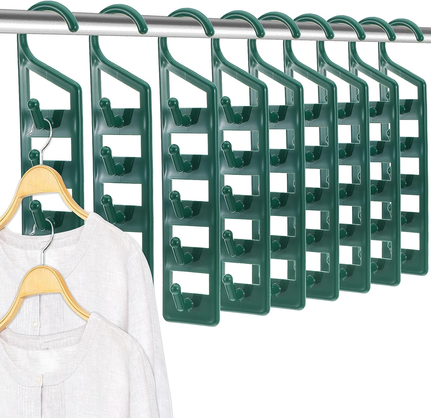 15 Pack Space Saving Hanger Holders, Sturdy Plastic Clothes Hangers ...