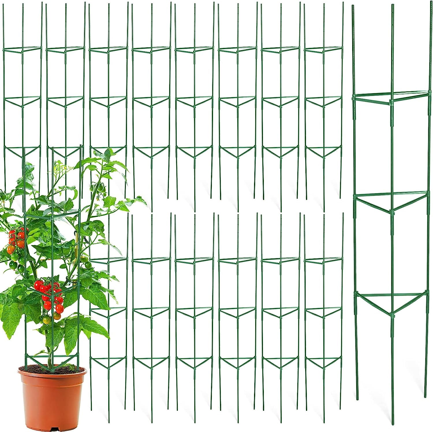 15 Pack Tomato Cages Up to 47Inch Tomato Plant Stakes Supports Heavy ...