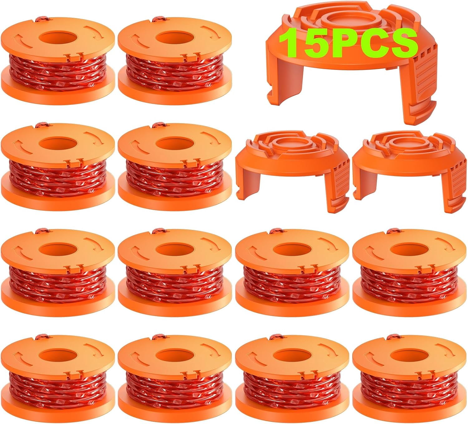 15 Pack Trimmer Spool Line for Worx,(WA0010)Replacement Trimmer Spool ...