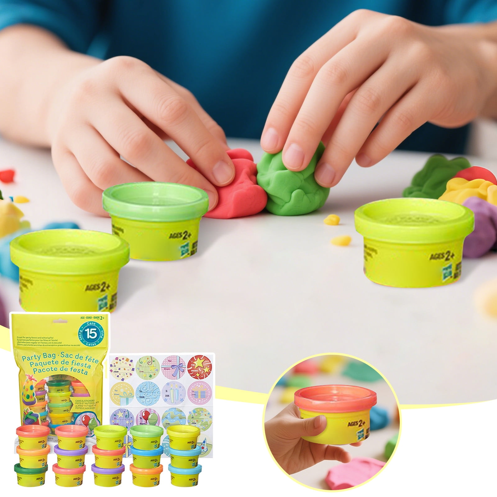 15 Pack Ultimate Color Variety Clay for Kids, 1 Ounce Modeling Compound ...