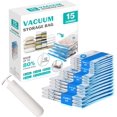 15 Pack Vacuum Seal Bags for Clothing &Travel, Space Saver Vacuum ...