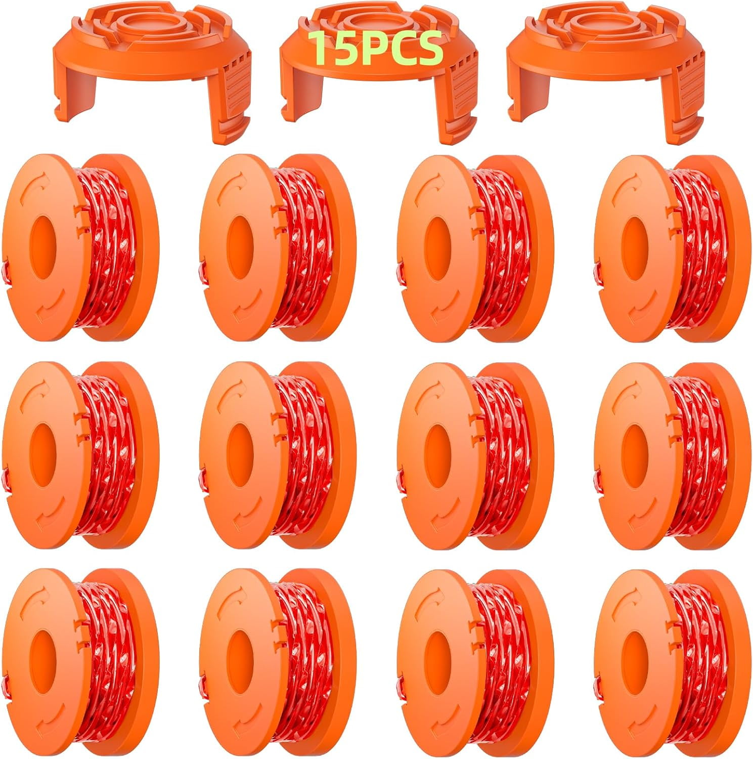 15 Pack WA0010 Replacement Trimmer Line Spool Compatible with Worx ...