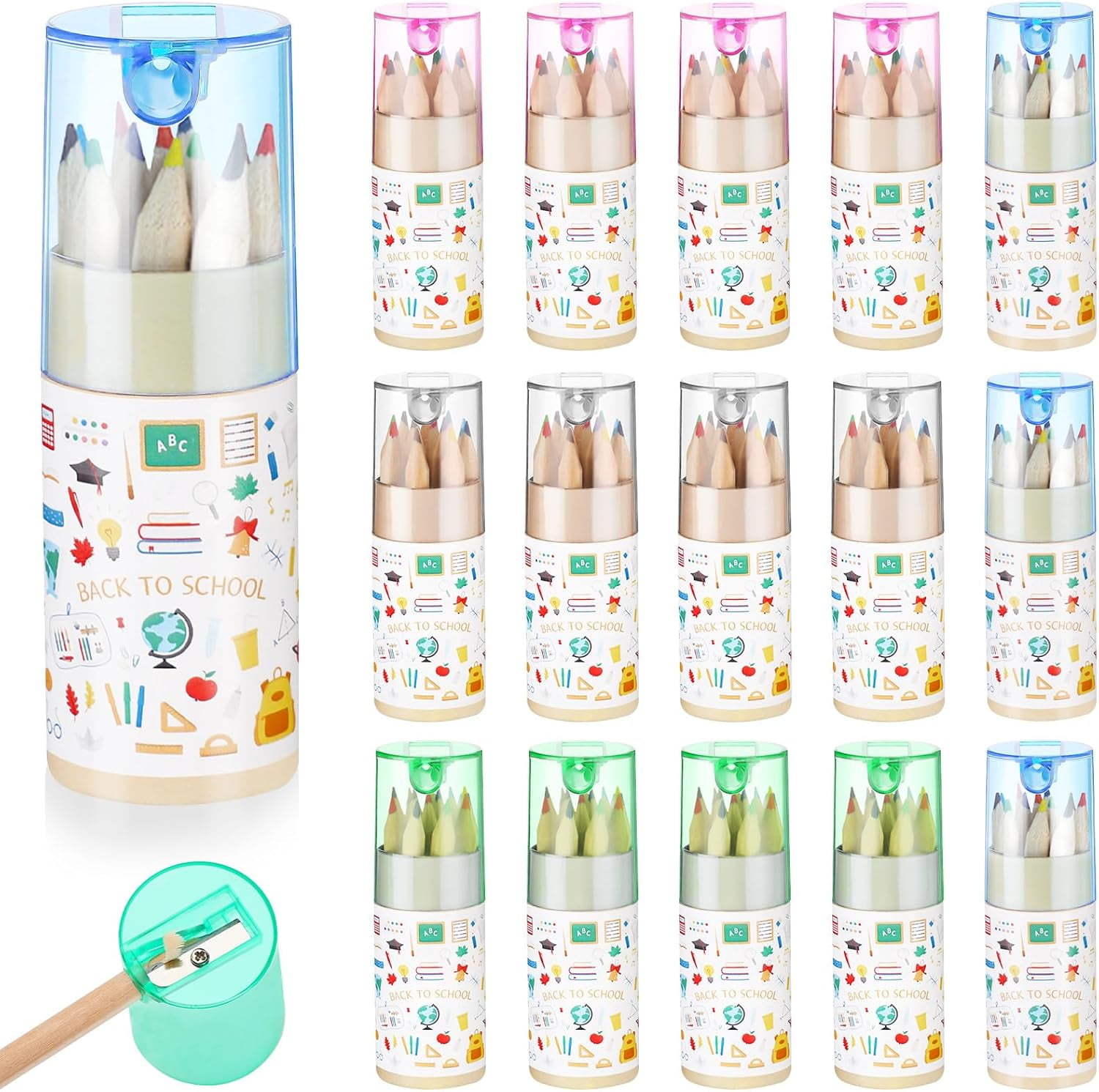 15 Pack Welcome Back To School Gifts Mini Drawing Colored Pencils ...