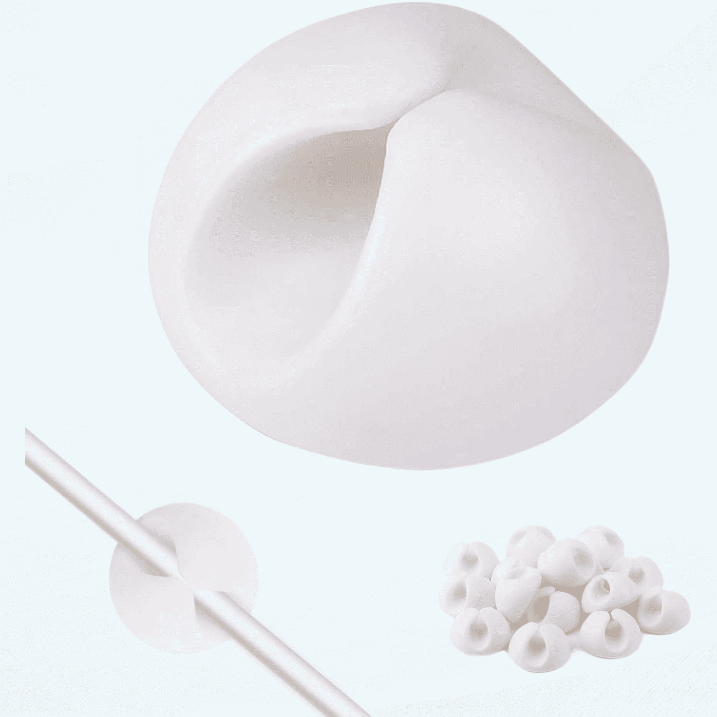 15 Pack White Cable Clips, 1 Slot Cable Holder Clips Adhesive Wire ...