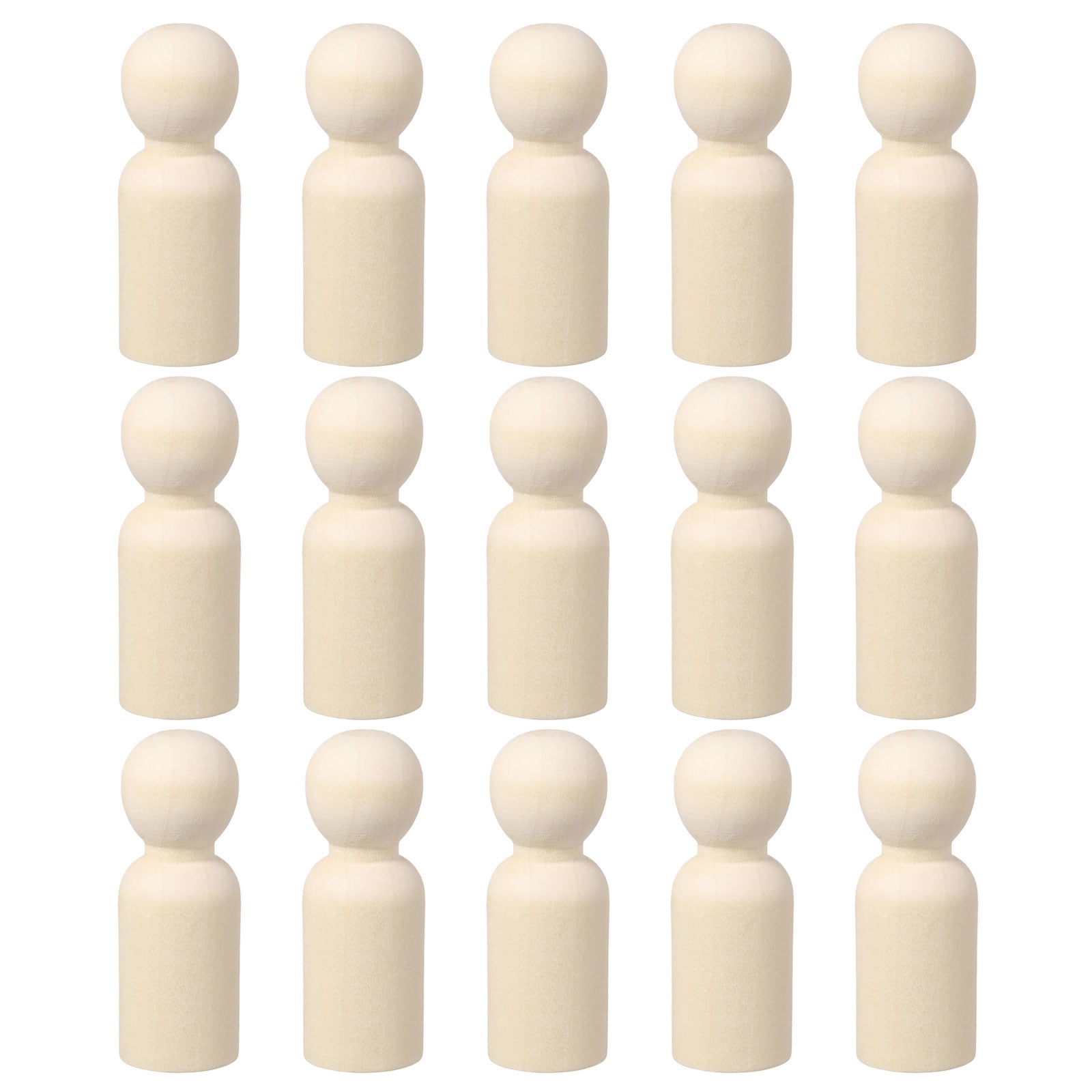 15 Pack Wood Peg, 2 Inch Boy-Shape Wooden Peg People, Unfinished Wooden ...