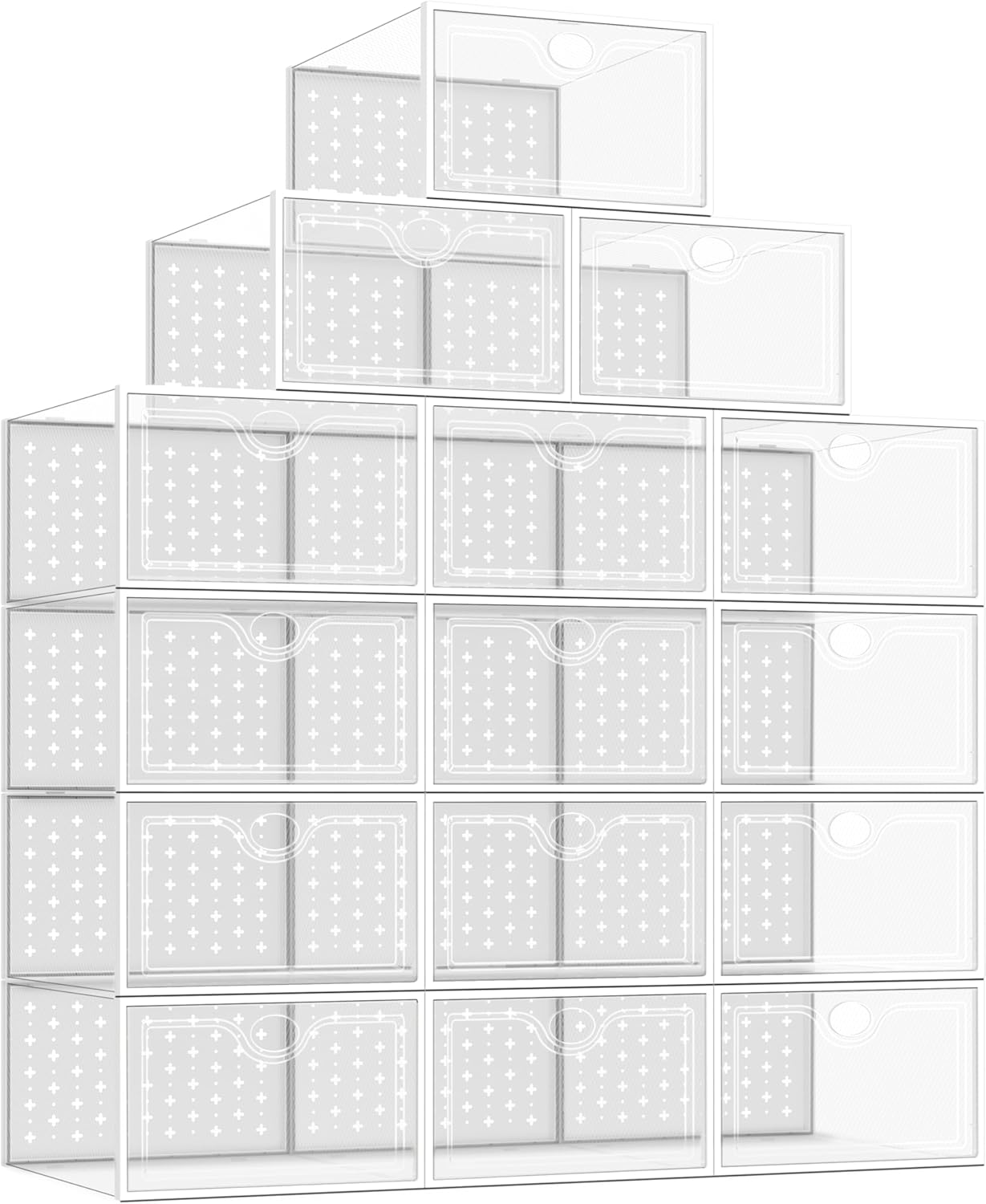 15 Pack X-Large Shoe Storage Boxes Fit Size 12, Shoe Organizer for ...