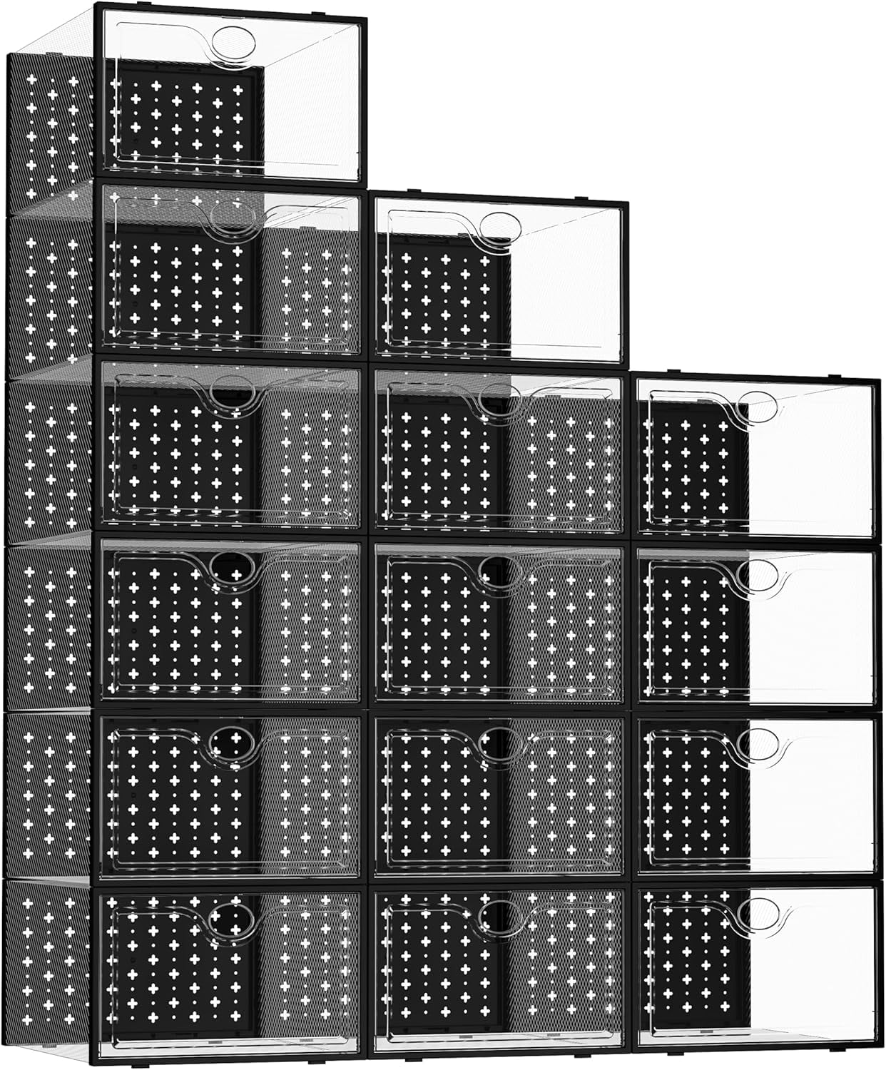 15 Pack X-Large Shoe Storage Boxes, Shoe Org for Closet Clear Plastic ...