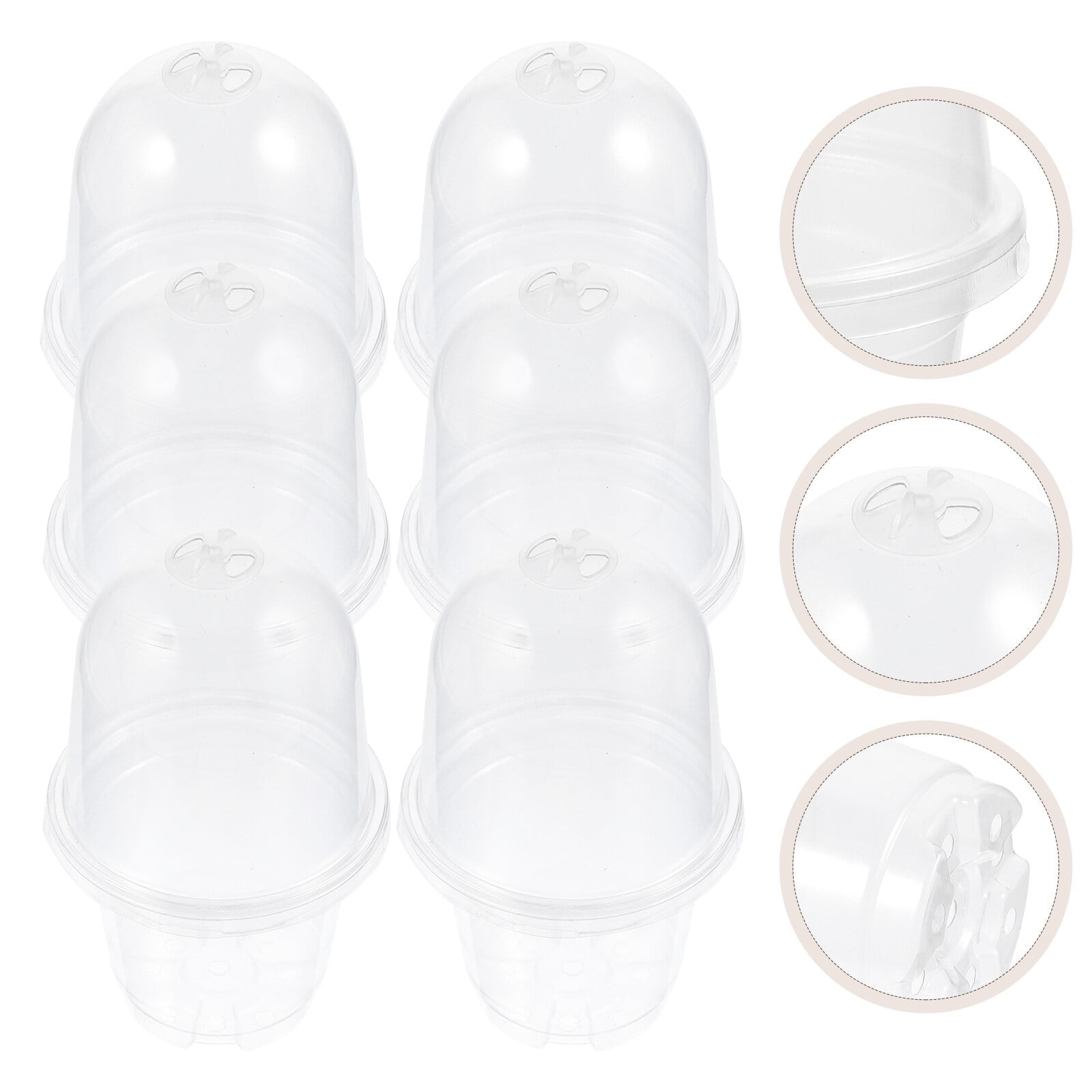 15 Packs 3.6 Inch Clear Nursery Pots with Humidity Domes, Variety Sizes ...