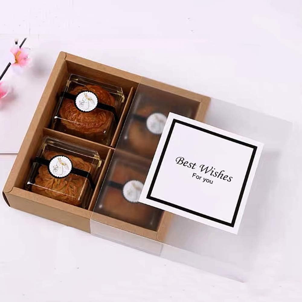 15 Packs Cupcake Boxes with Inserts and Display Windows,Brown Kraft ...