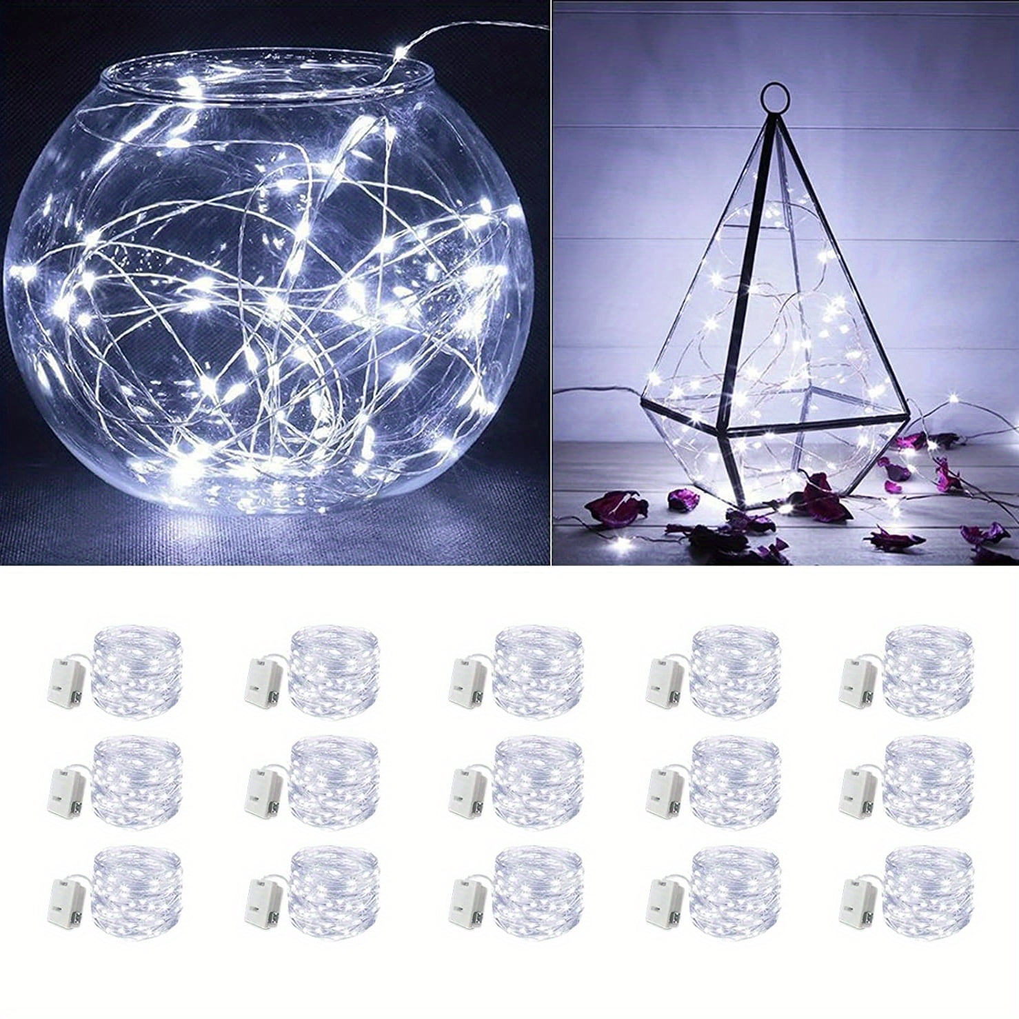 15 Packs, Fairy Tale Lamp, Battery Operated String Light, 7 Ft 20 LED ...