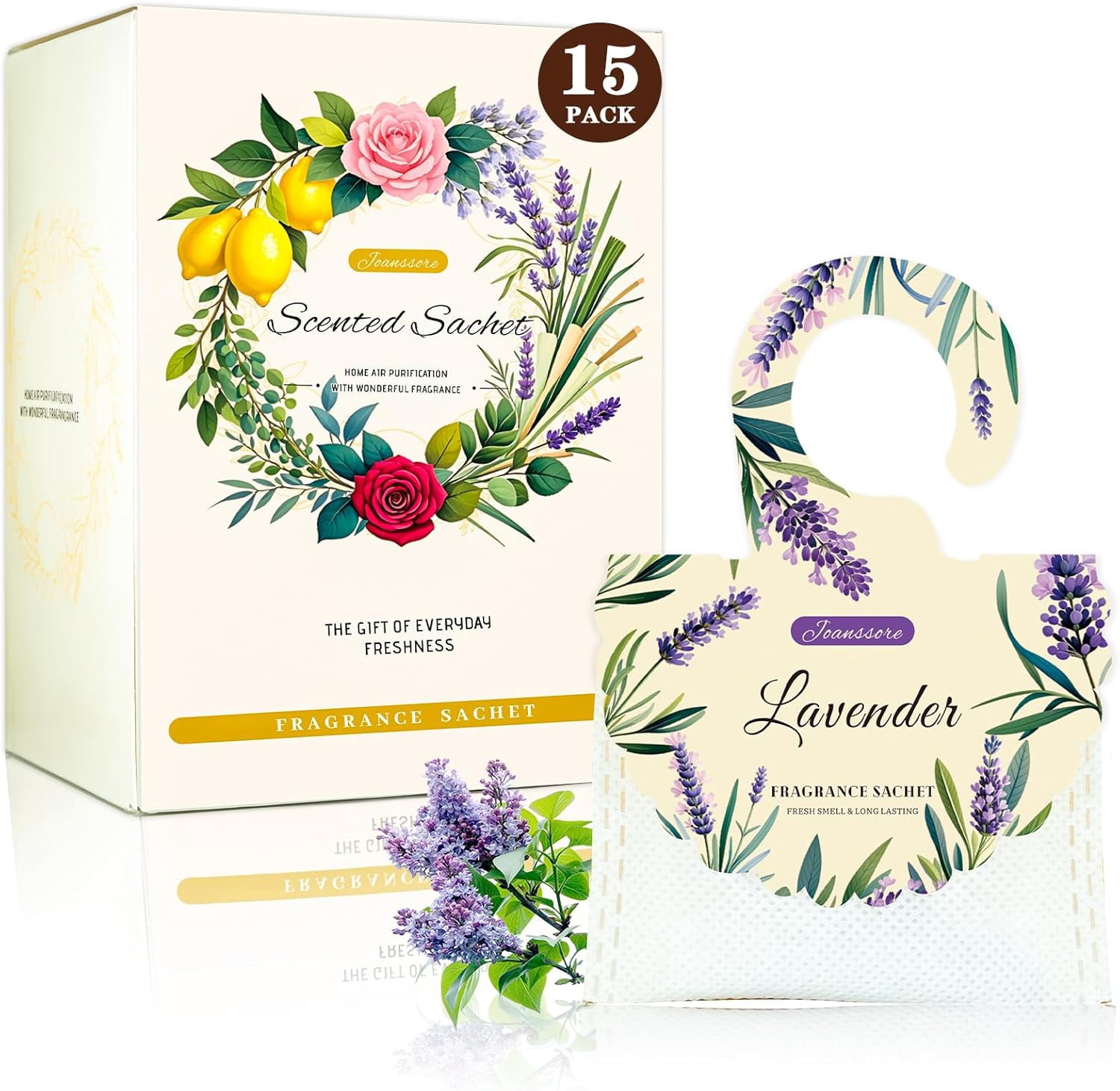 15 Packs Lavender Scented Sachets Bag for Drawers and Closets, Air ...