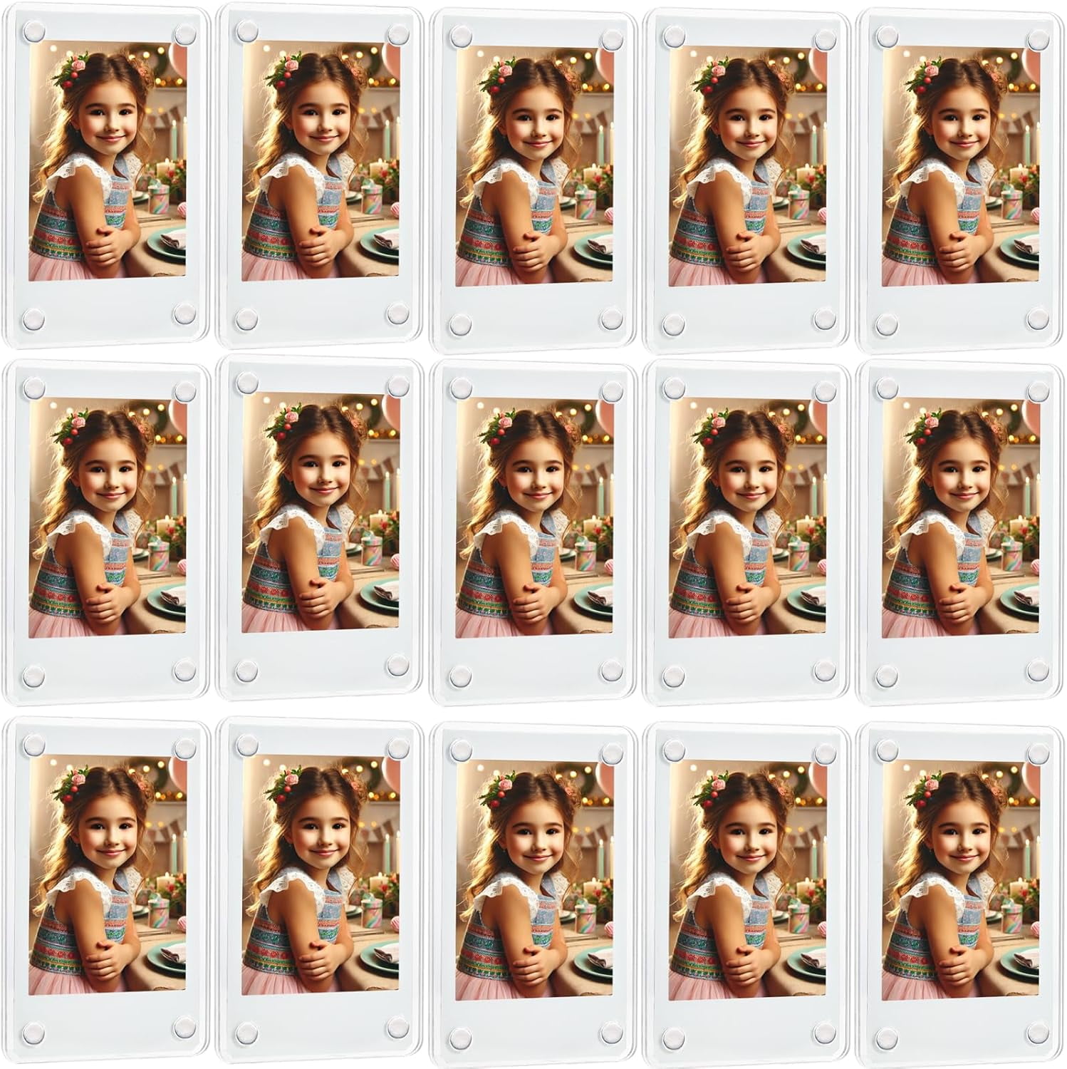15 Packs Polaroid Magnets Frame for Refrigerator, Acrylic Fridge ...