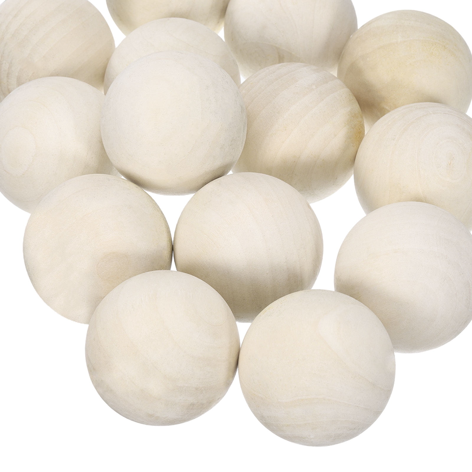 15 Packs Round Wood Balls 50mm Diameter Unfinished Solid Wooden Spheres ...