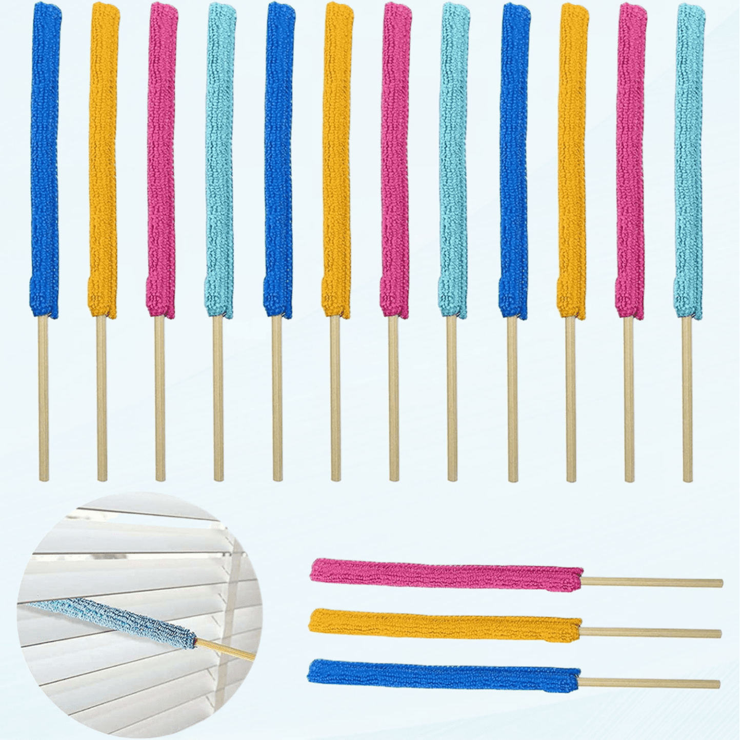 15 Packs Small Dusters for Cleaning, Microfiber Detail Stick Duster ...
