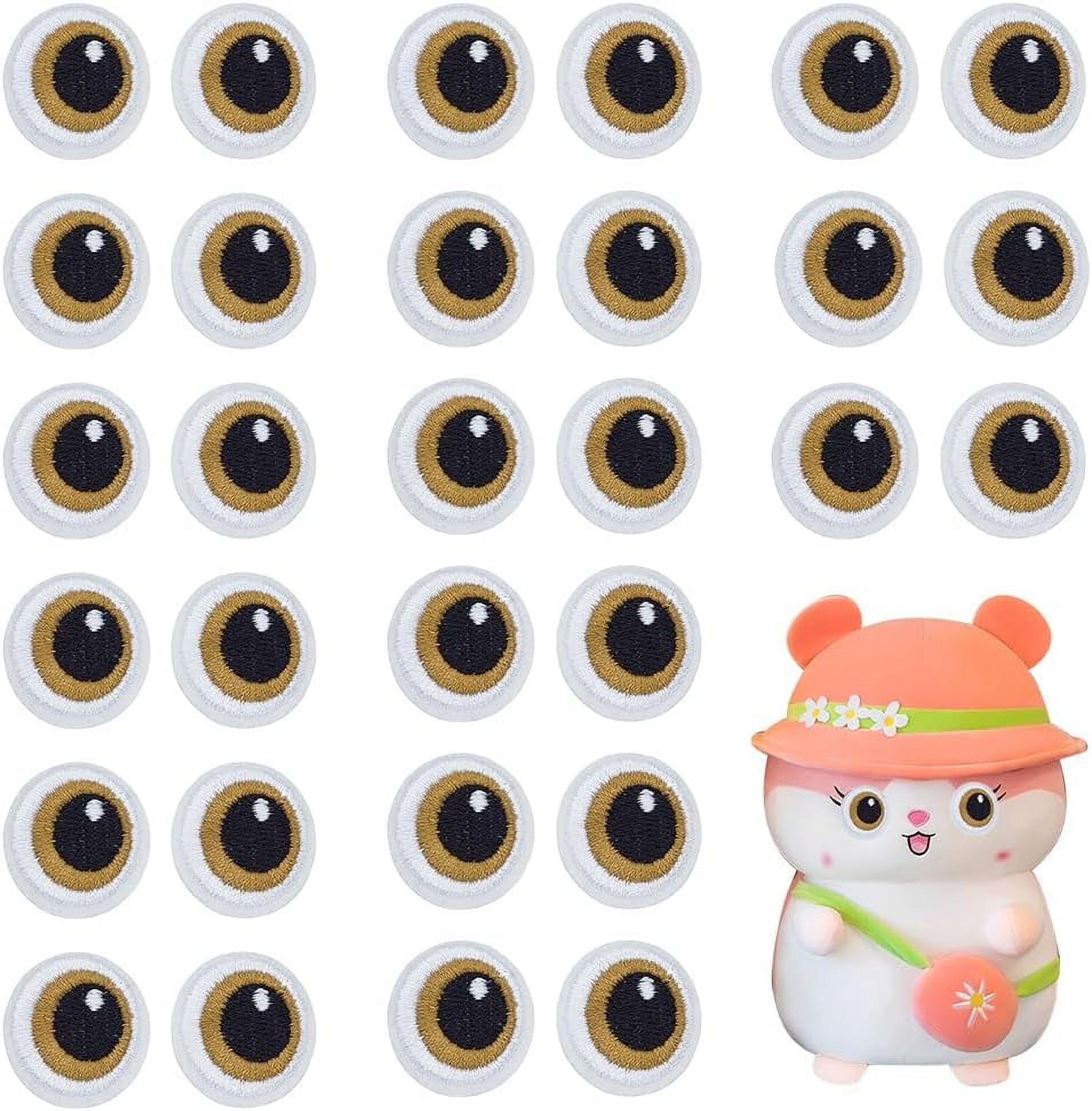 15 Pairs Embroidered Cartoon Eyes Patches 1.1x0.9inch Iron on Eyes ...