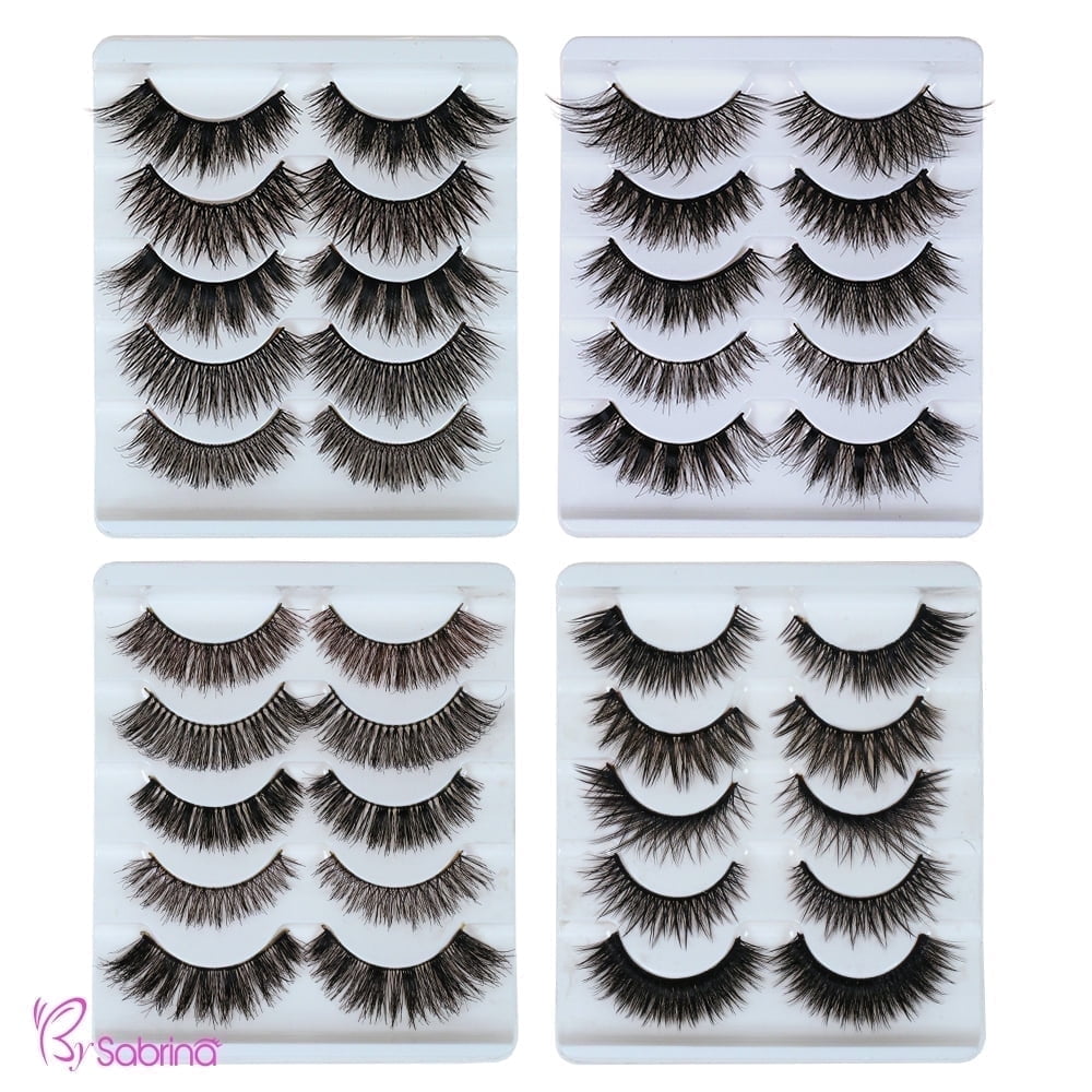 20 Pairs False Eyelashes Kit Volume Wispy Lashes Soft Lightweight ...