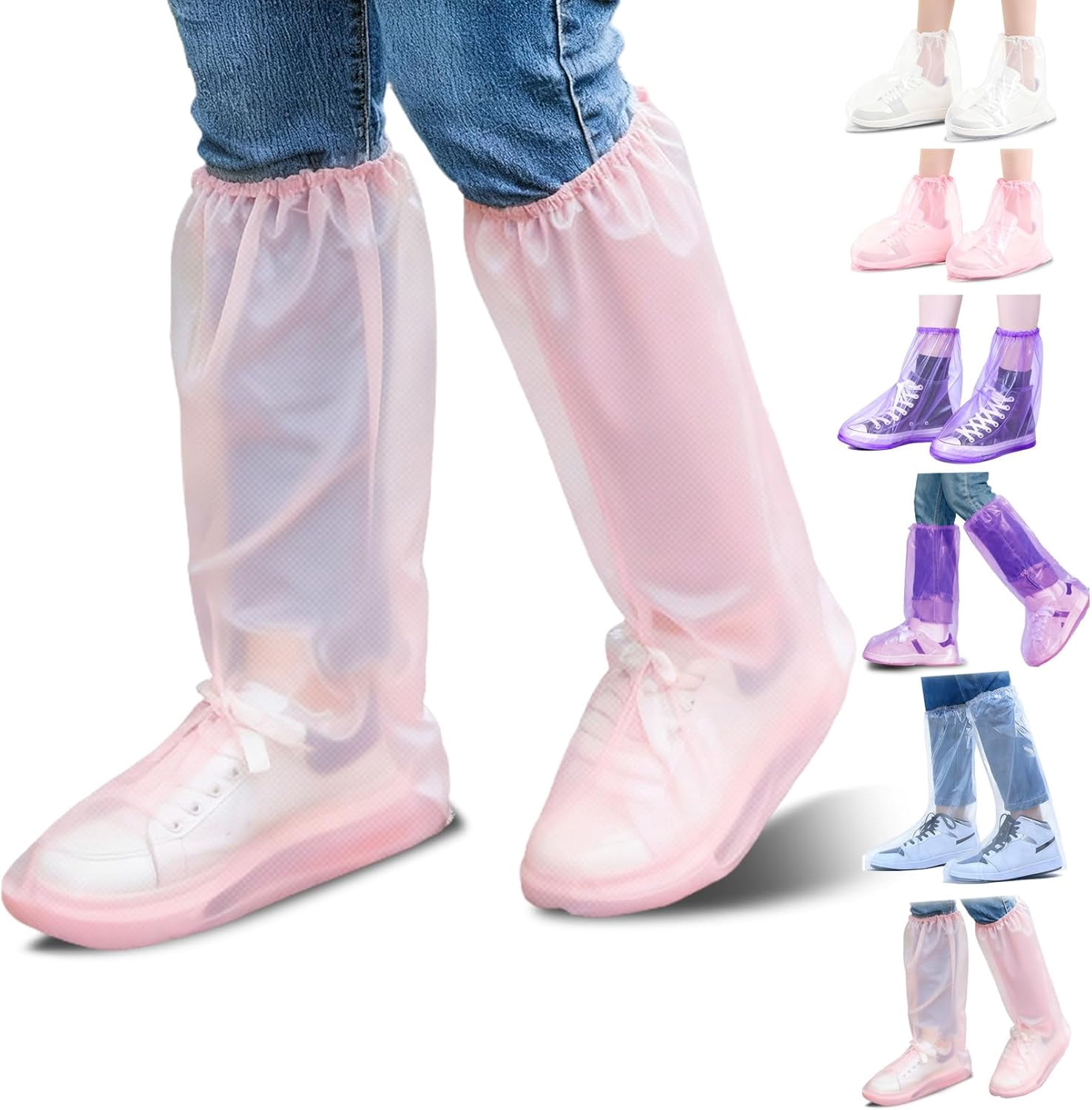 15 Pairs Rain Shoe Covers for Women, Waterproof Plastic Shoe Covers ...