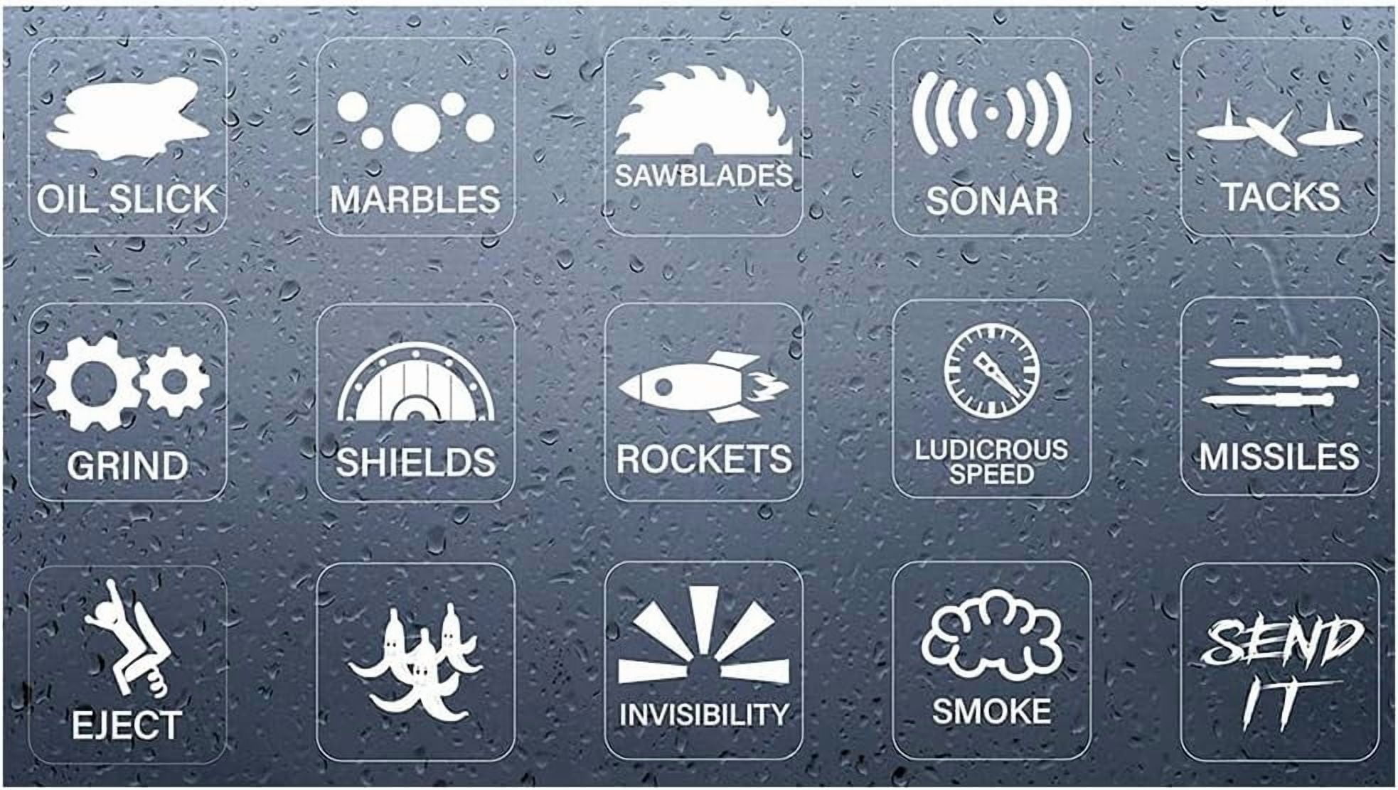 15 Patterns Car Button Sticker and Decals Unused Buttons Funny Labels ...