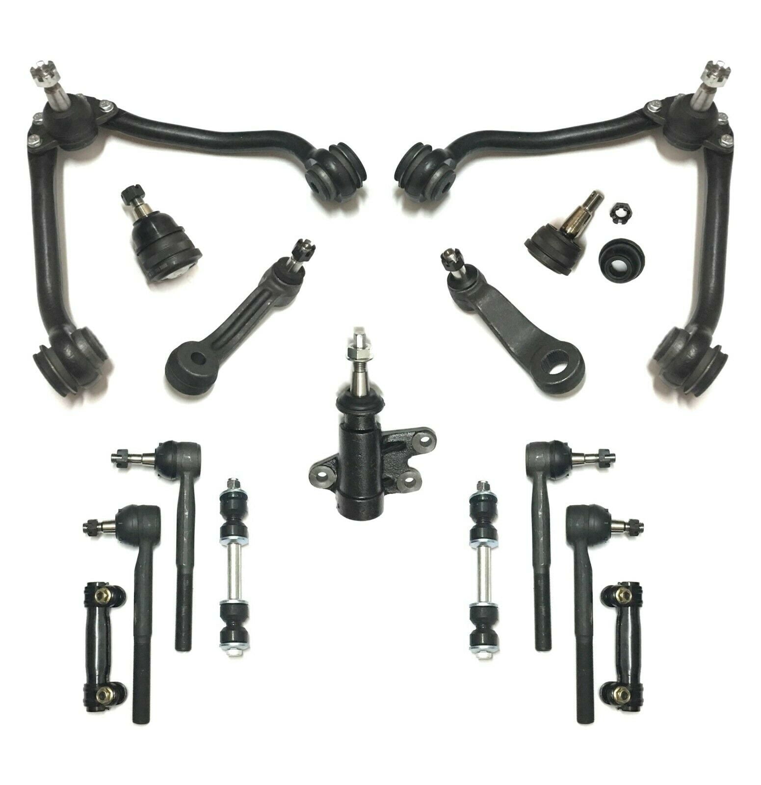 15 Pc Complete Suspension Inner & Outer Tie Rod Ends, Adjusting Sleeves ...
