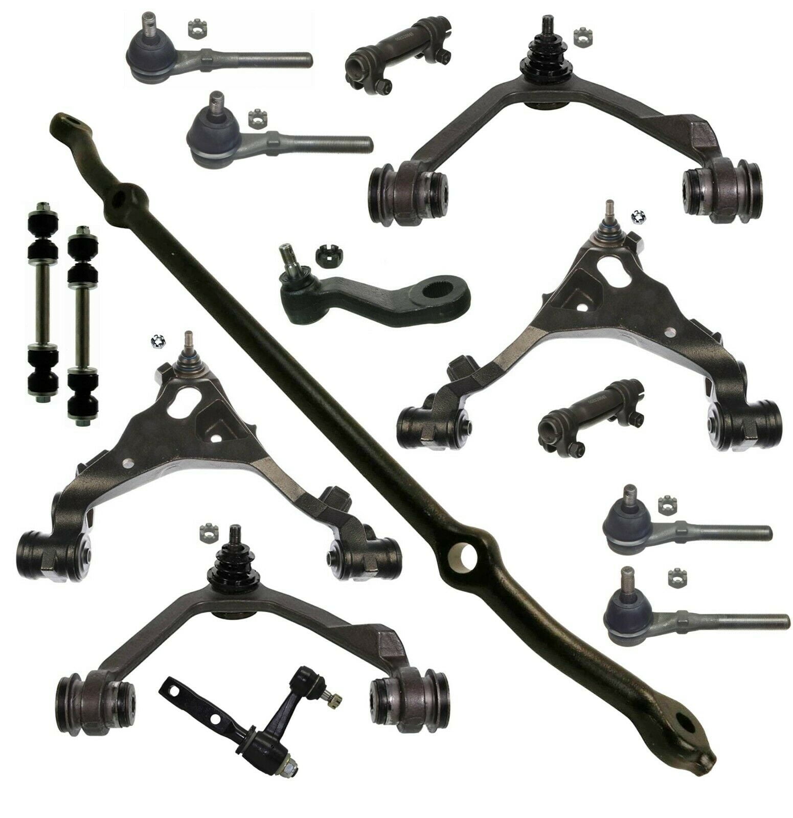 15 Pc Front Supension Steering Kit Upper Lower Control Arm Ball Joints ...