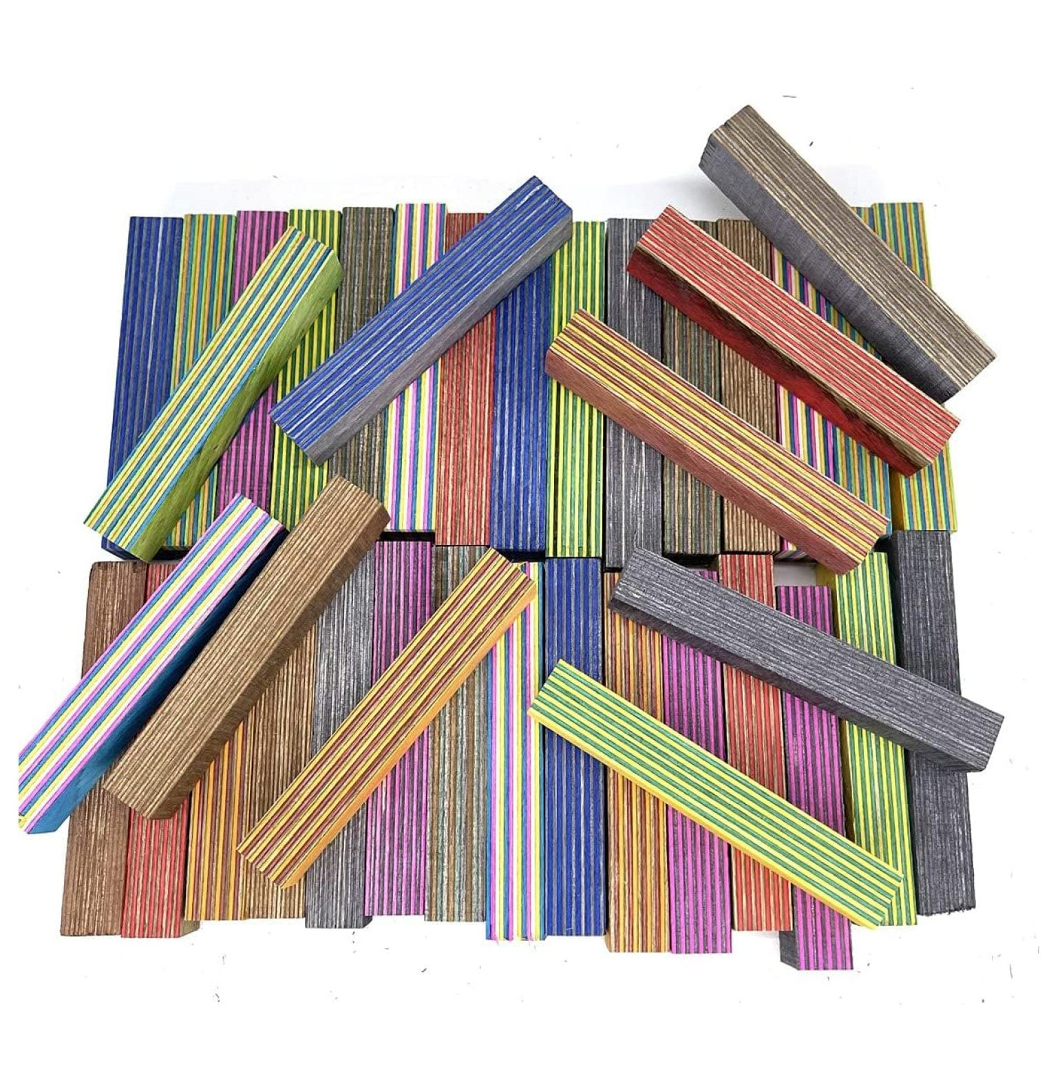 15 Pc Spectraply Assorted Colored Wood Pen Blanks For Pen - Walmart.com