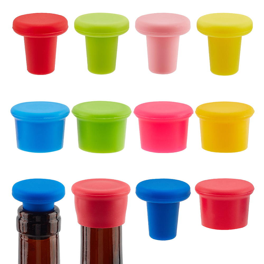 15 Pcs 2 Style Silicone Wine Stoppers Reusable Beer Bottle Cover Soft ...