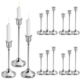 15 Pcs 3 Sizes Silver Taper Candle Holders,Decorative Candlestick ...