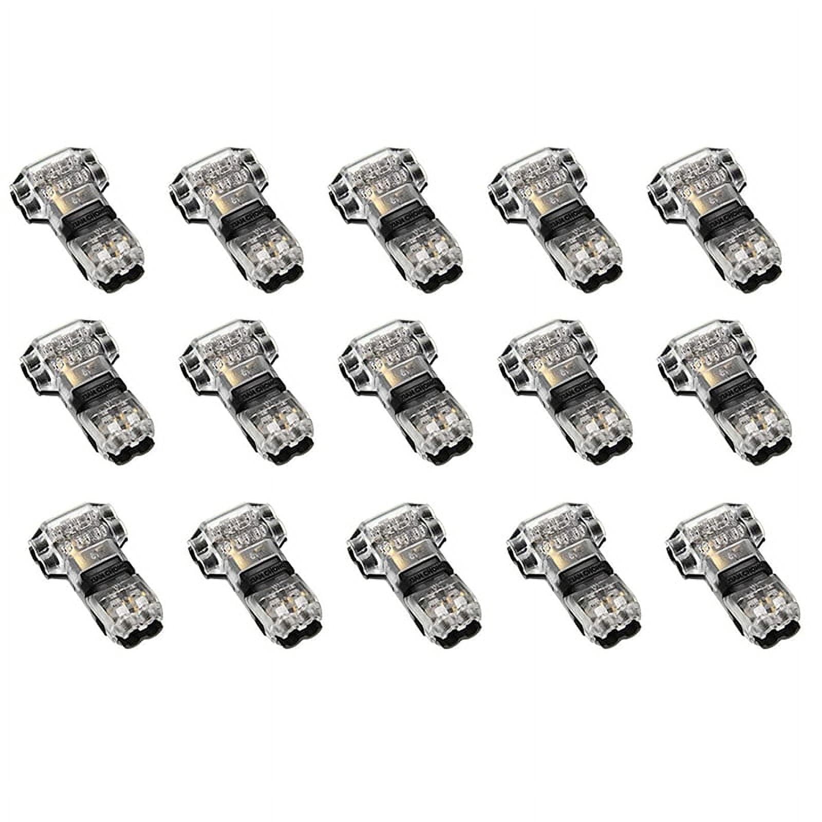 15 Pcs 3 Way 2 Pin Wire Connectors Low Voltage Universal Compact T-Tap ...