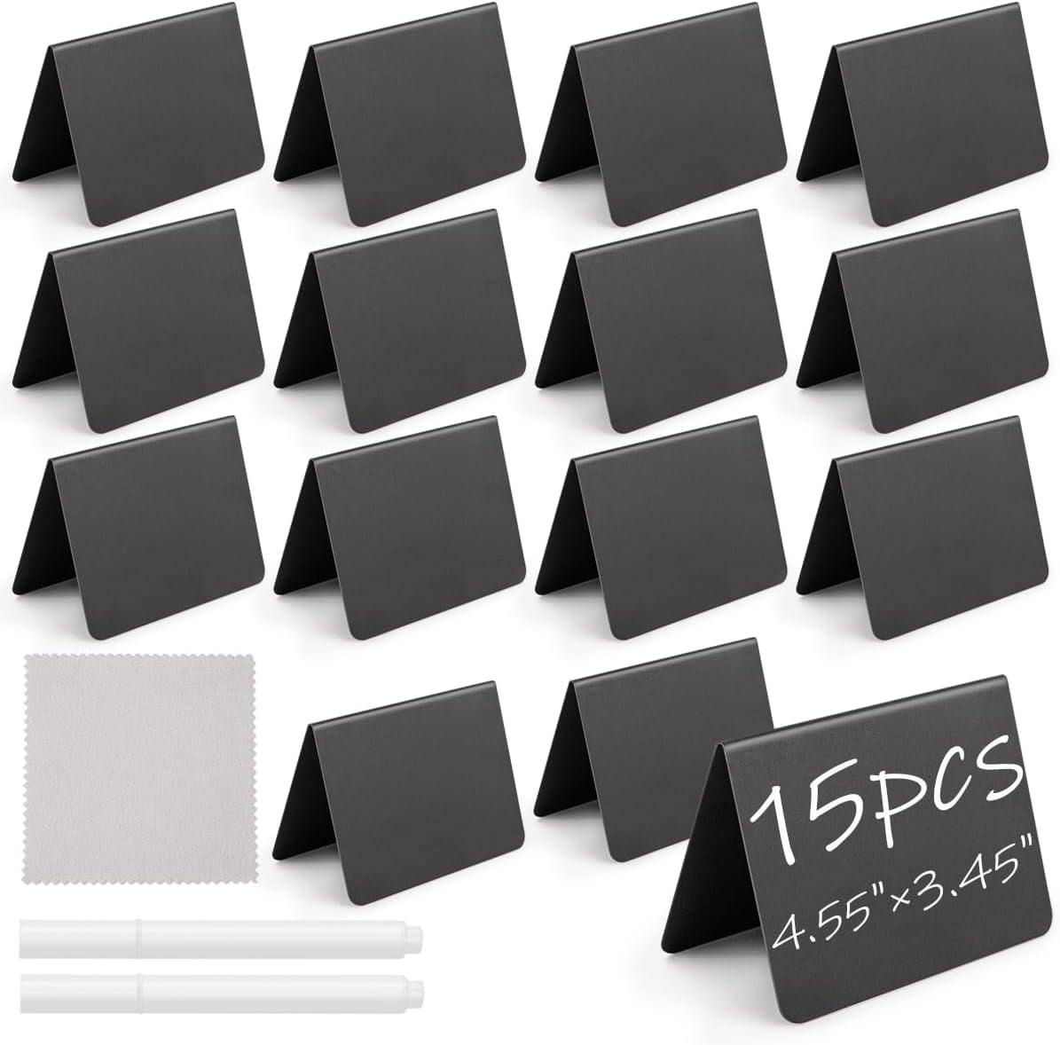 15 Pcs 4"x3" Mini Chalkboard Signs for Food, Reusable PVC Food Labels ...