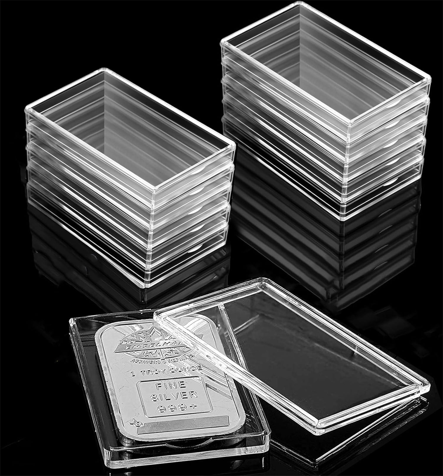 15 Pcs Acrylic Silver Bar Storage,Bexikou Acrylic Silver Bar Holder ...