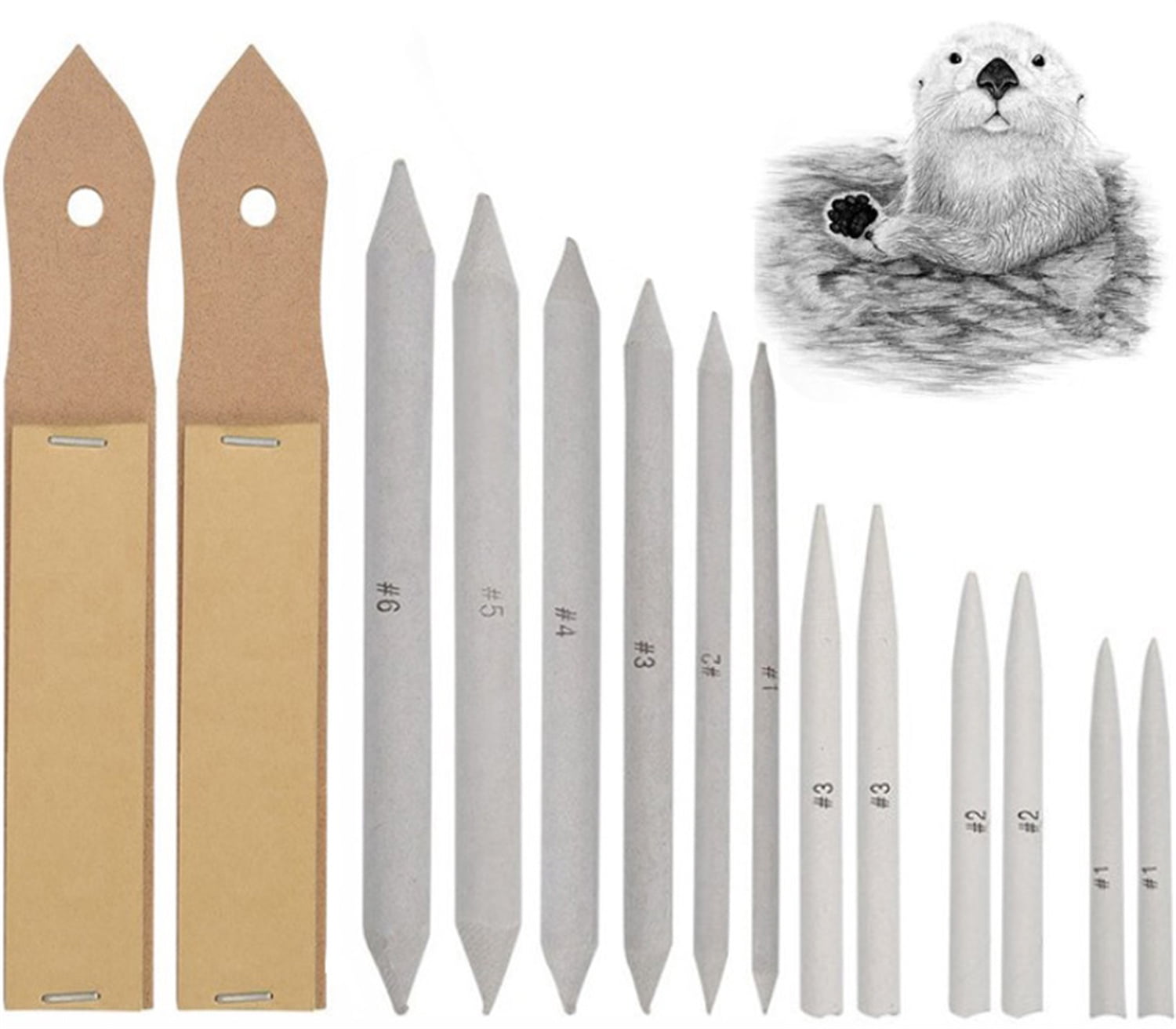 15 Pcs Art Blending Pencils Tools,Happon Art Blending Set,Sandpaper ...