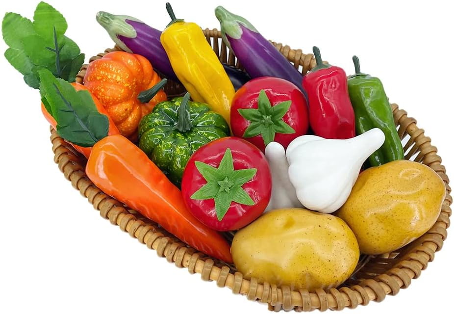 15 Pcs Artificial Vegetables, Fake Vegetables Decorative Food Realistic ...