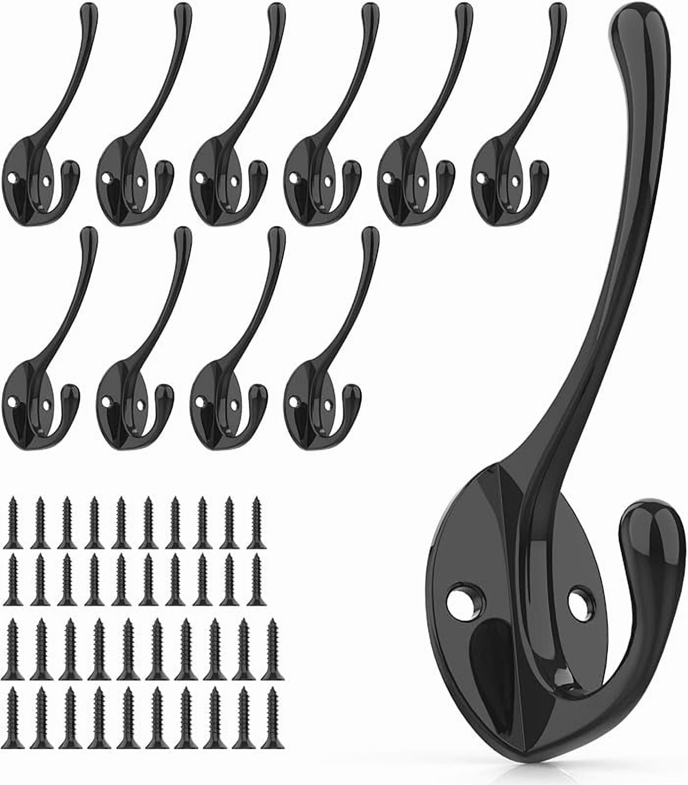 15 Pcs Black Wall Mounted Coat Hooks, Hanger Hook with 30 Pieces Screws ...