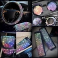 15 Pcs Bling Car Accessories Set, Include Rhinestone Wheel Cover Center ...