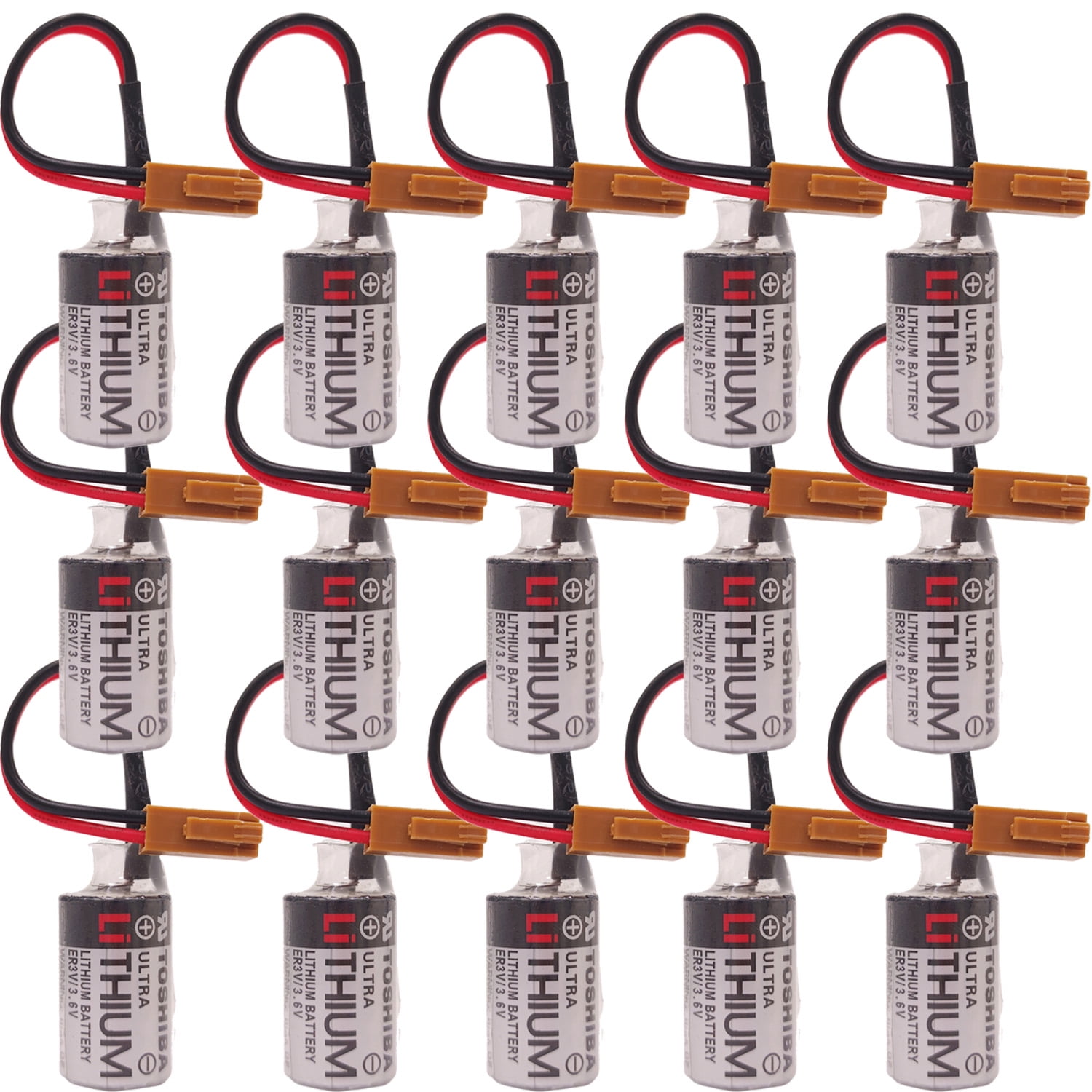 15 Pcs CPM2A-BAT01 ER3V 3.6V 1000mAh PLC Battery with Small Brown Plug ...