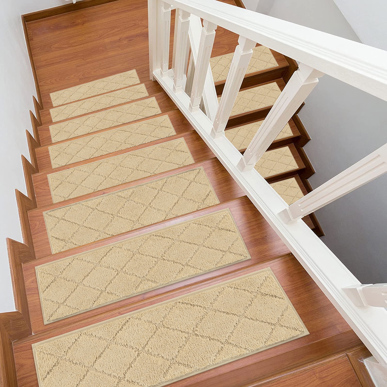 15 Pcs Carpet Stair Treads Non Slip 8" X 30" Edging Stair Runner for ...
