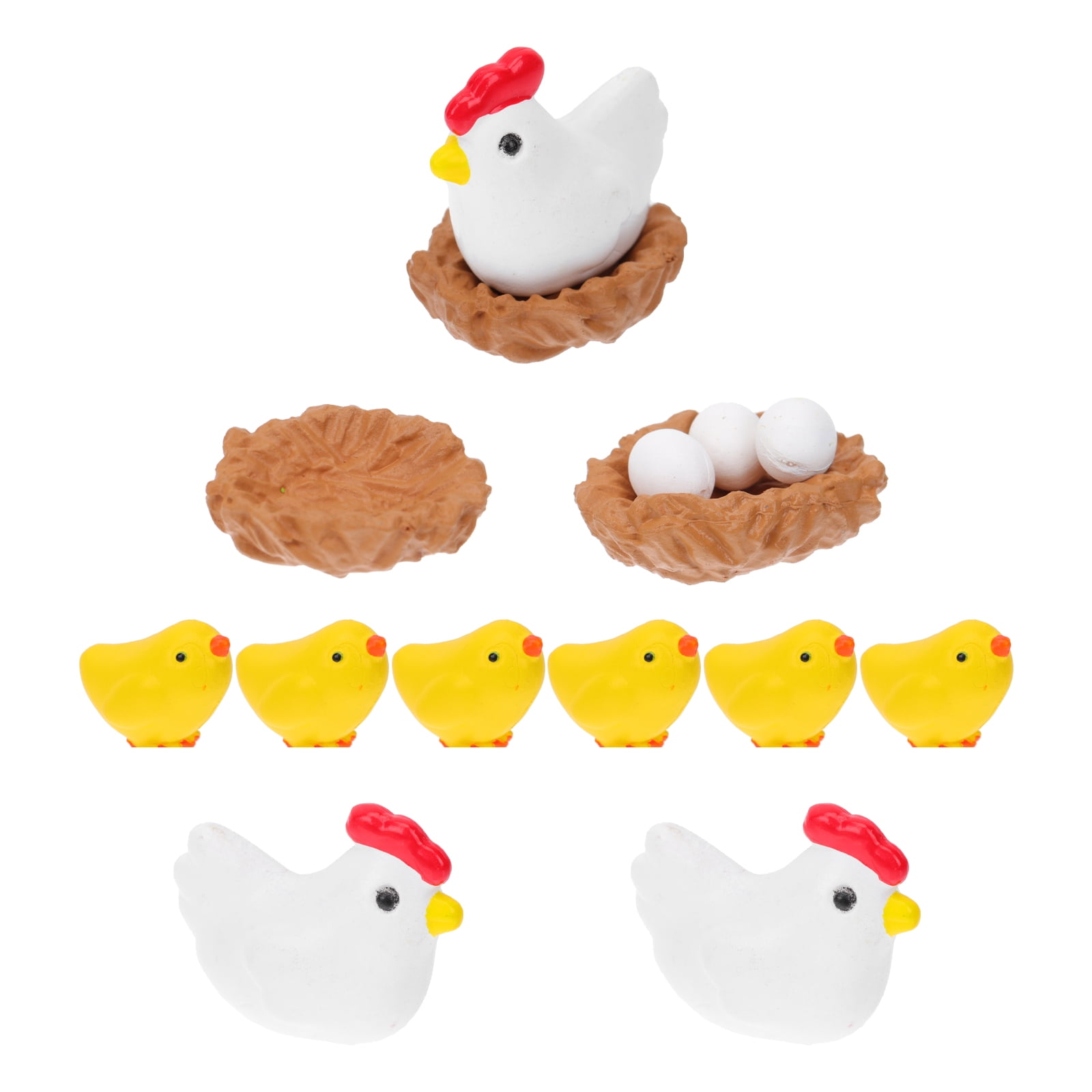15 Pcs Chick Resin Ornament Easter Egg Decor Children Gift Crafts Hen ...