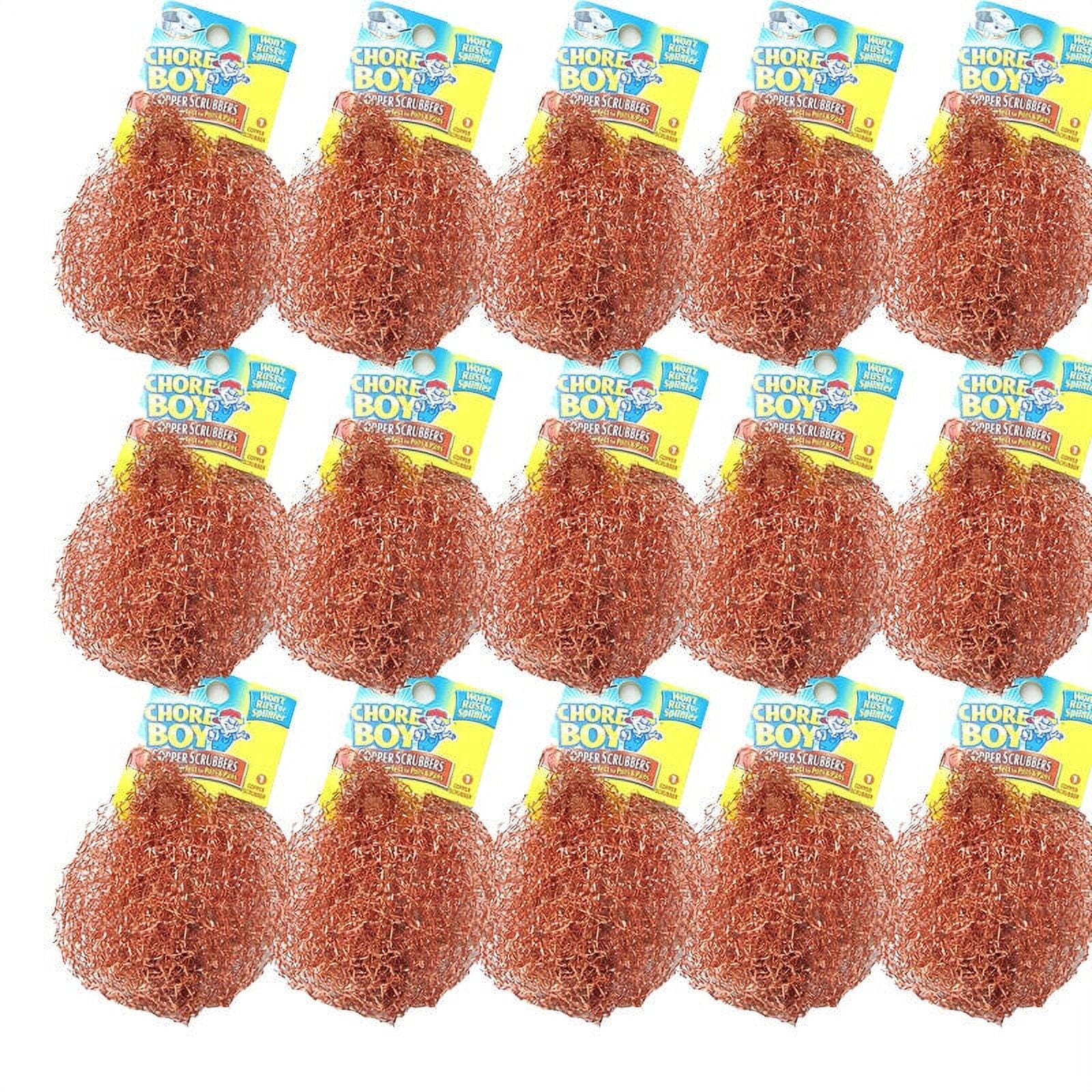 Chore Boy 100% Pure Copper Scrubbers, Heavy Duty Cleaning Pads for Pots ...