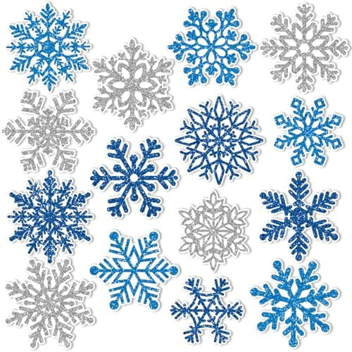 15 Pcs Christmas Refrigerator Magnets Winter Snowflake Magnet for ...
